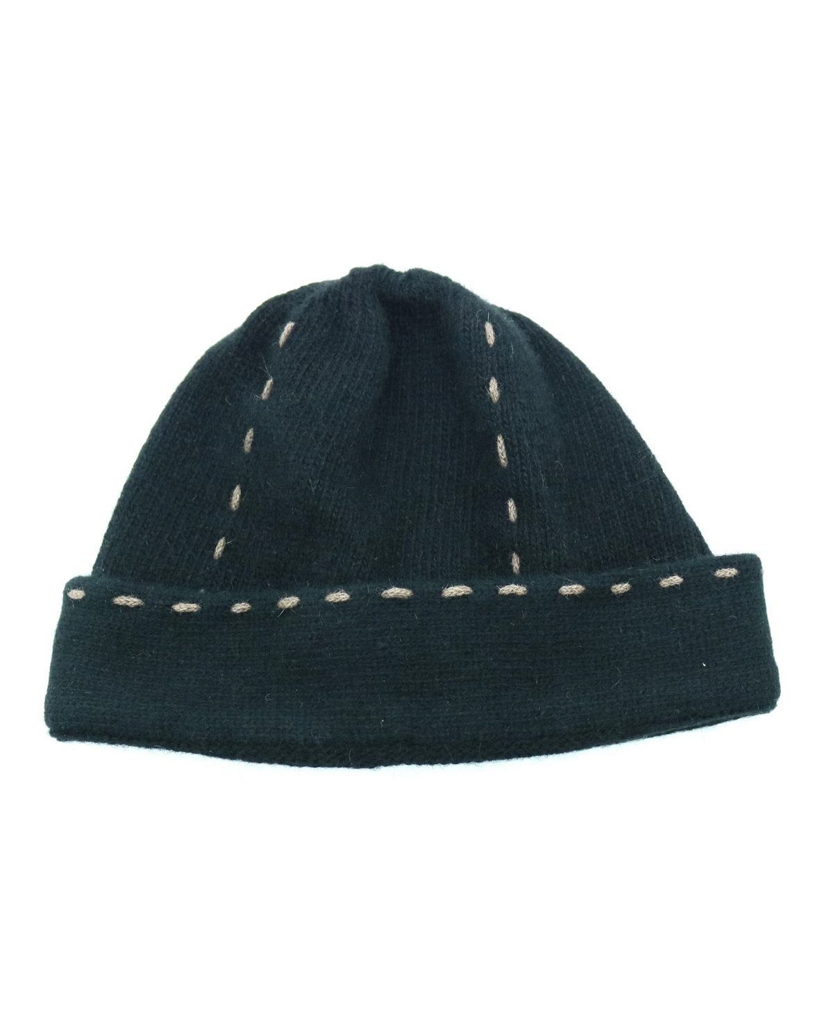 Click here for Portolano Stitched Wool Beanie Hat - Black/Bark prices