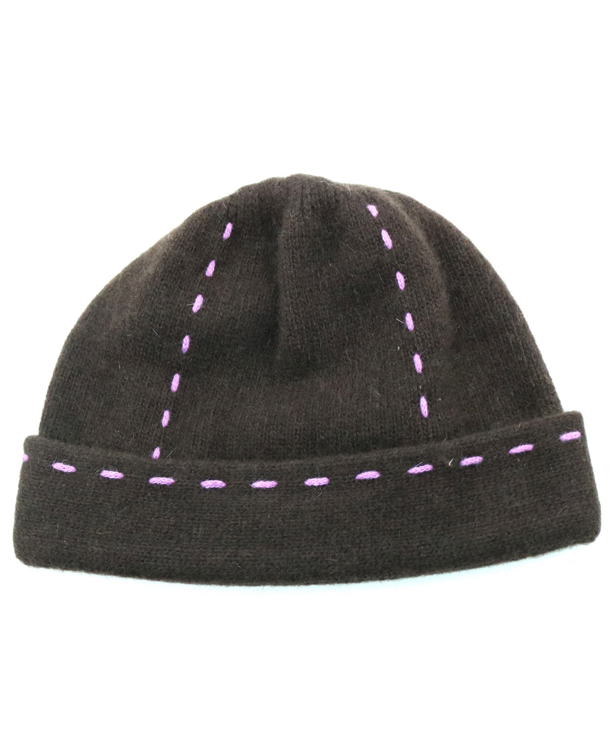Click here for Portolano Stitched Wool Beanie Hat - Espresso/Lava... prices