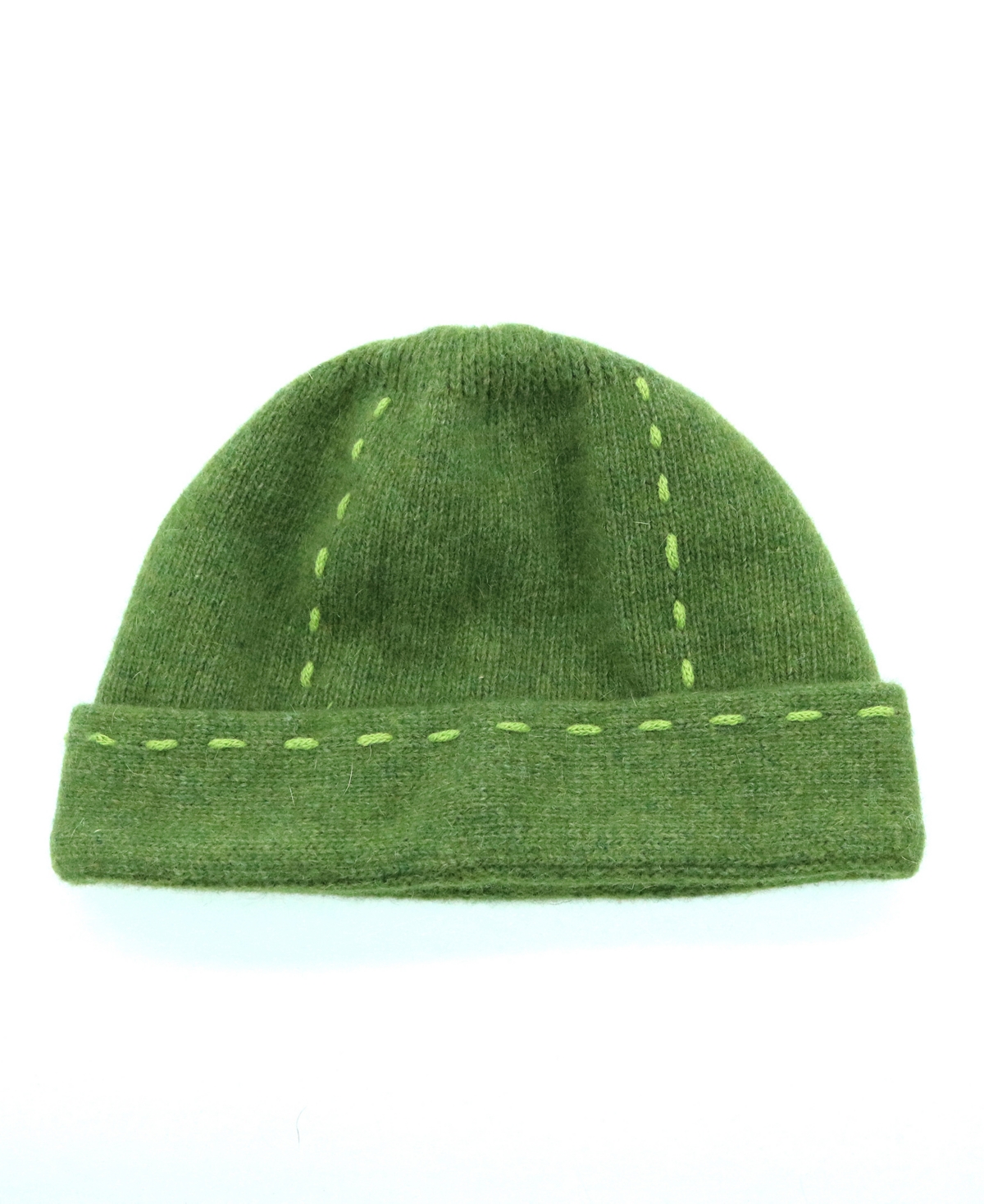 Click here for Portolano Stitched Wool Beanie Hat - Fern/Apple Gr... prices