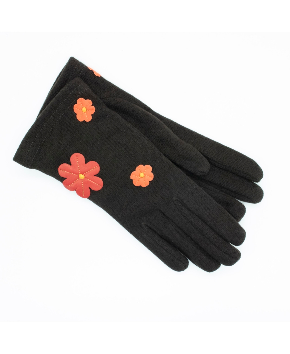Click here for Portolano Microjersey Flowers Gloves - Black prices