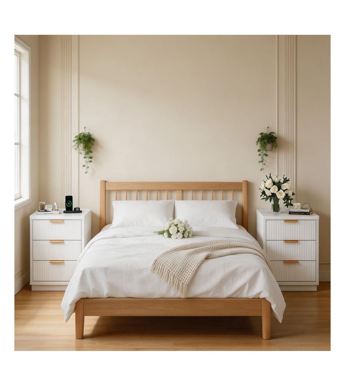 Click here for Gaomon Set of 2 Fluted Nightstand with Charging St... prices