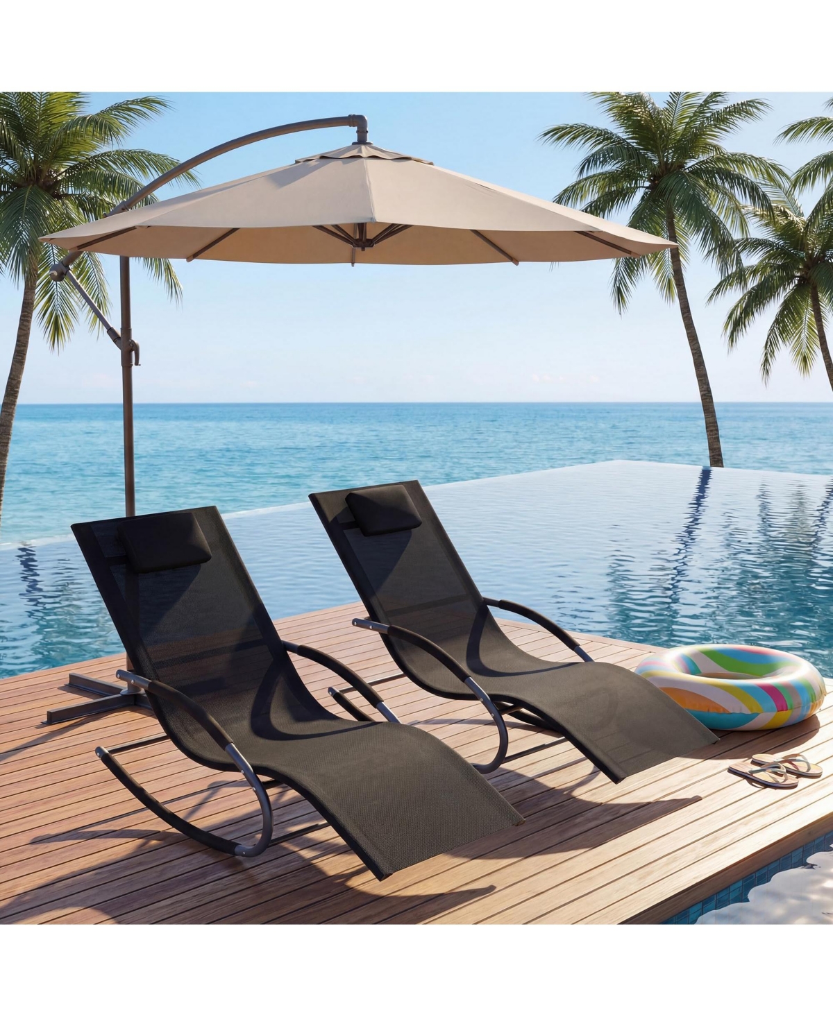 Click here for gaomon Outdoor Lounge Chair Set of 2 Patio Recline... prices