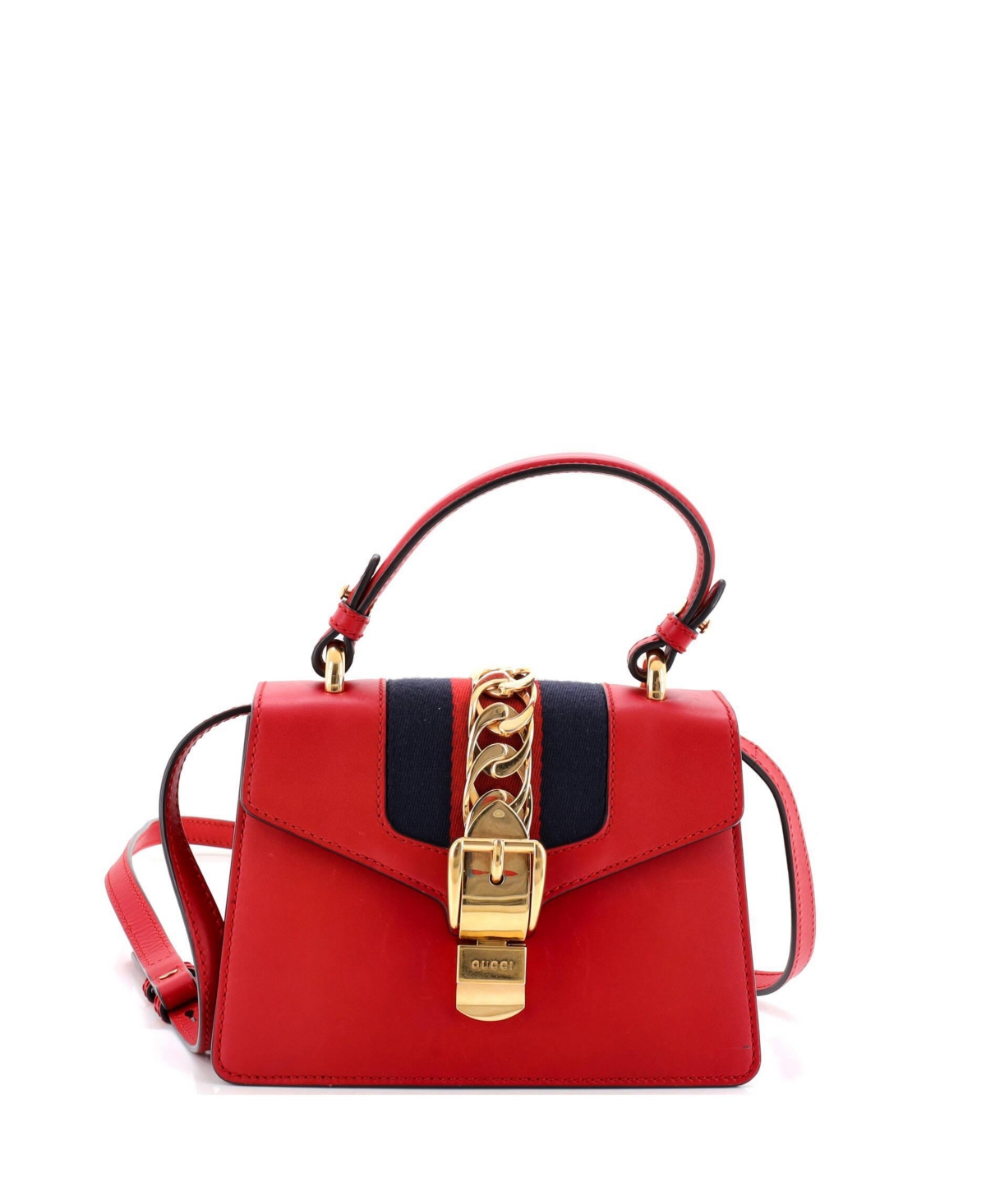 Click here for Pre-Owned Gucci Mini Sylvie Top Handle Bag Leather... prices