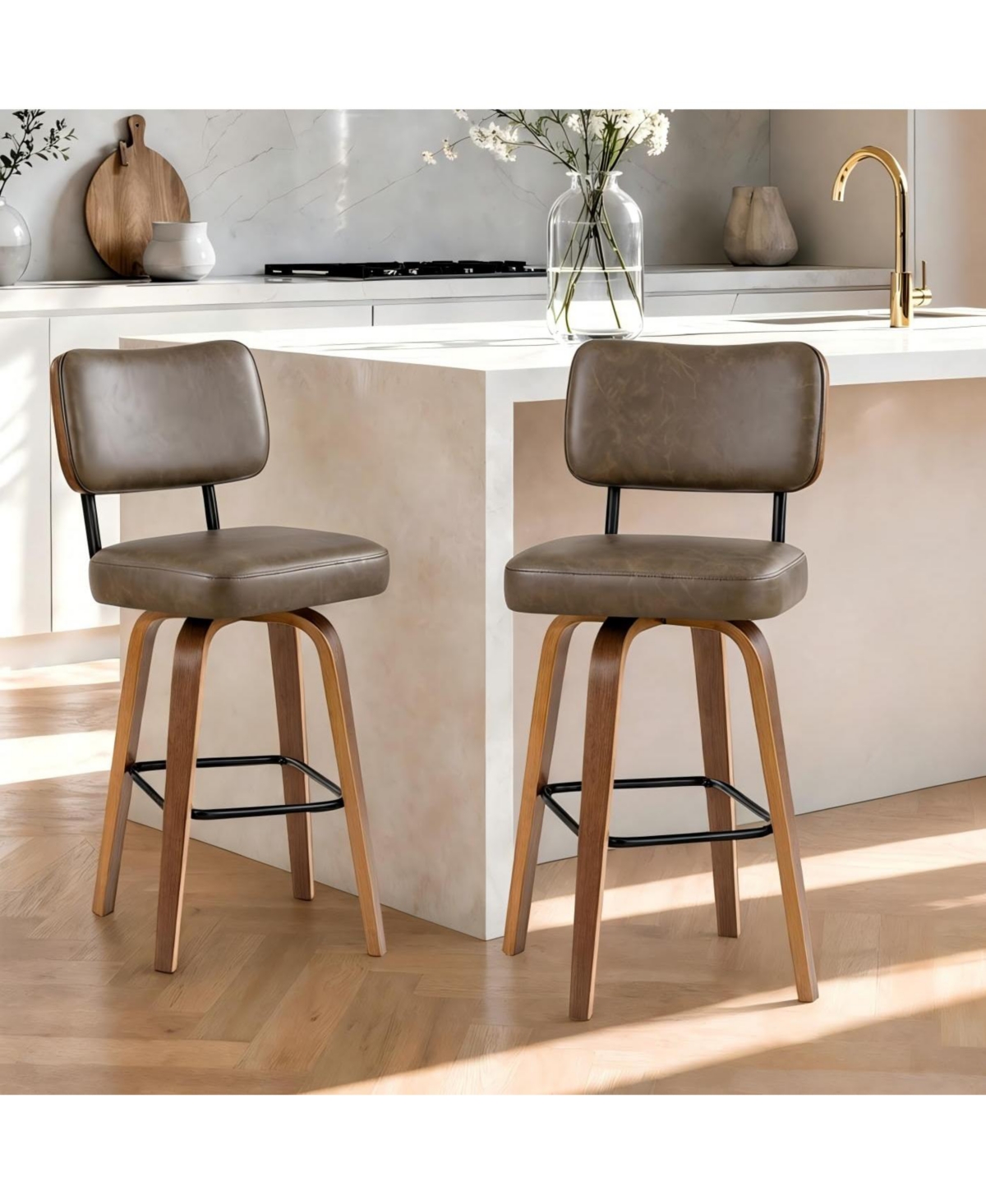 Click here for gaomon Set of 2 Bar Stools 26 Counter Height Swive... prices