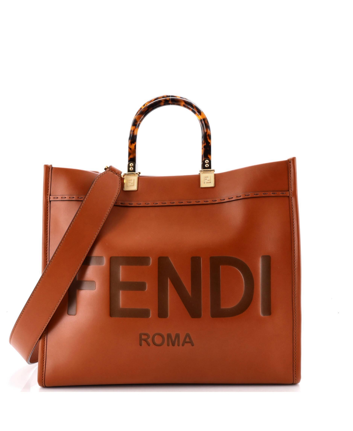 Click here for Pre-Owned Fendi Medium Sunshine Shopper Tote Leath... prices