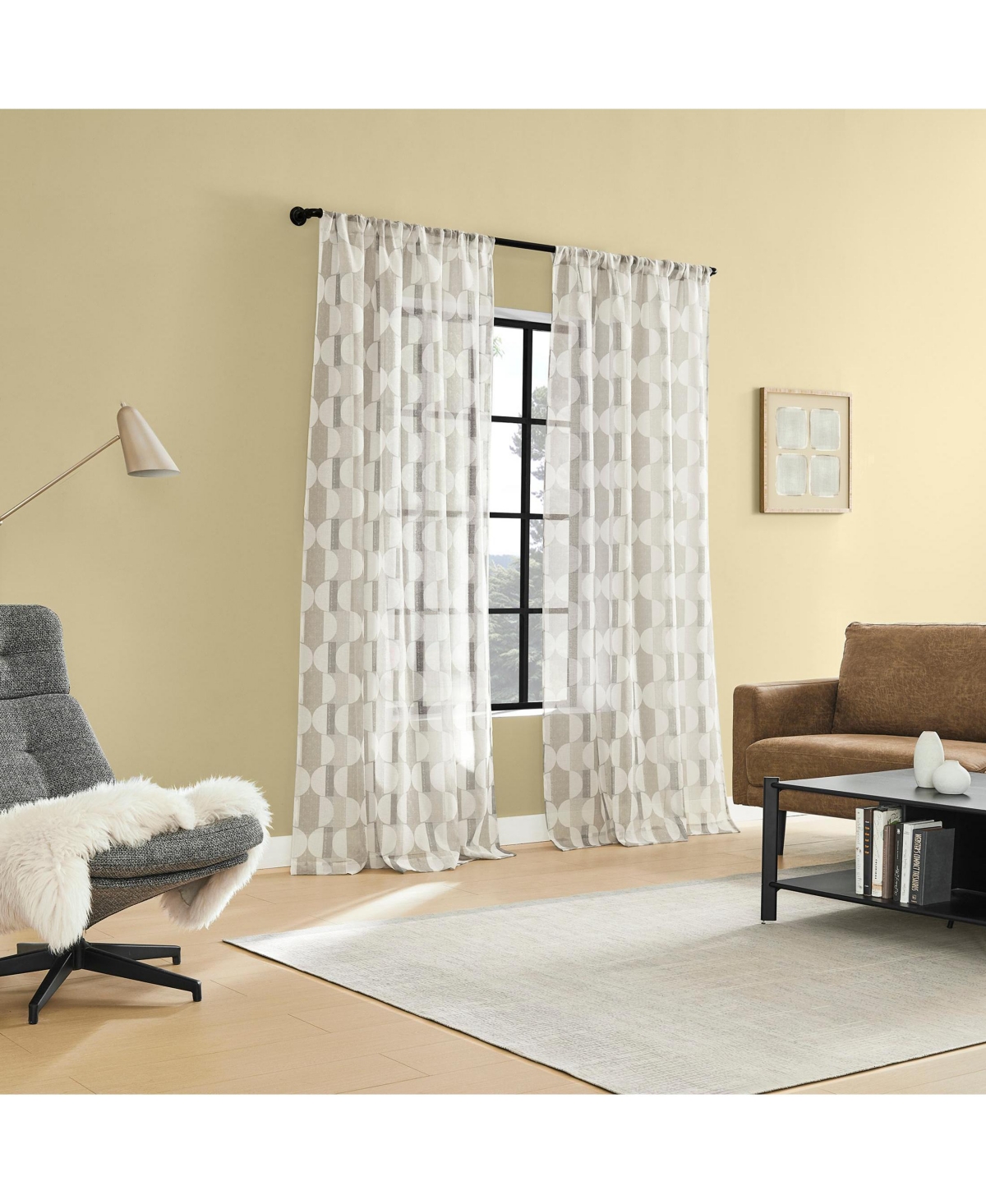 Click here for No. 918 Lucas Muted Retro Geometric Sheer Rod Pock... prices