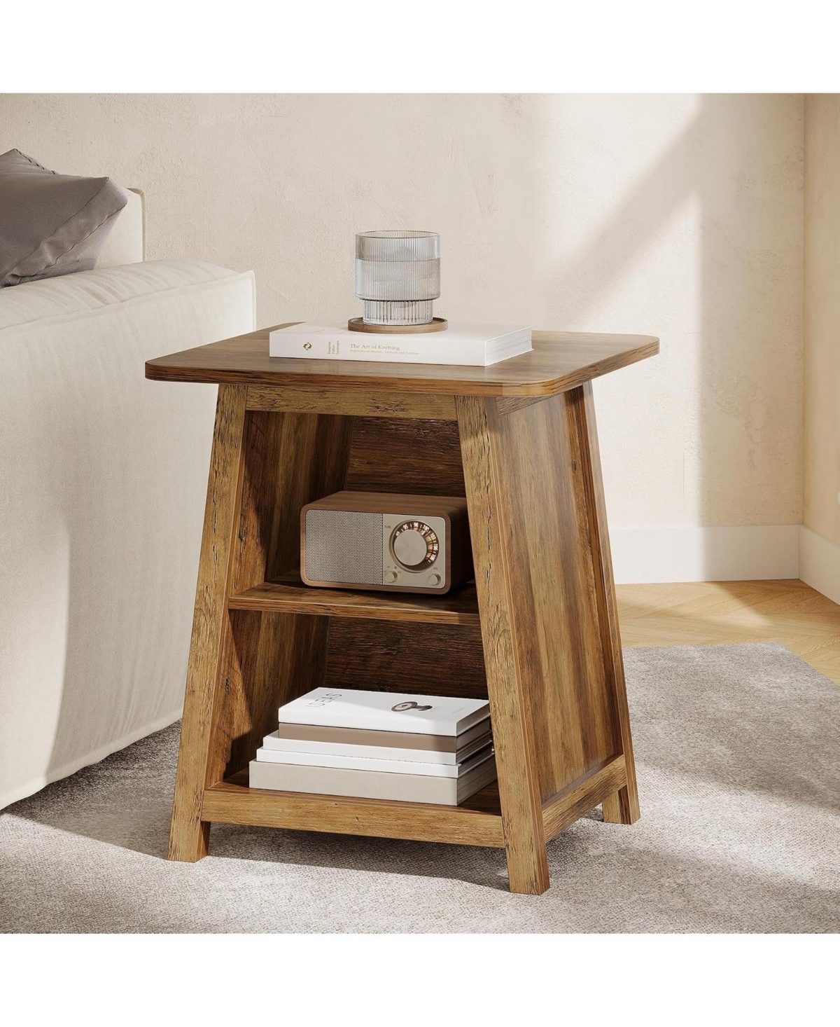 Click here for Tribesigns 3-Tier Rustic Farmhouse End Table: Open... prices