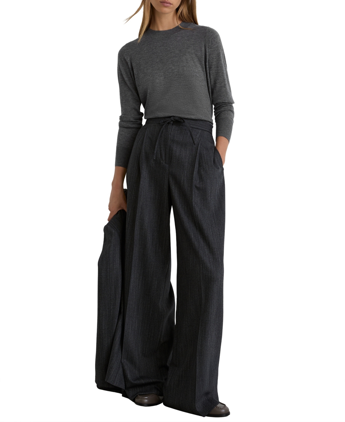 Click here for Reiss Womens Merino Wool Fine-Ribbed Crewneck Swea... prices
