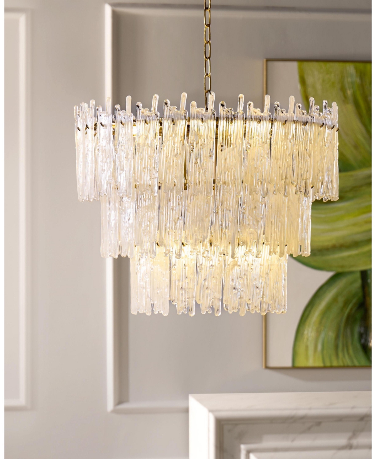 Click here for Z Gallerie Glacier Glass Chandelier - Clear prices