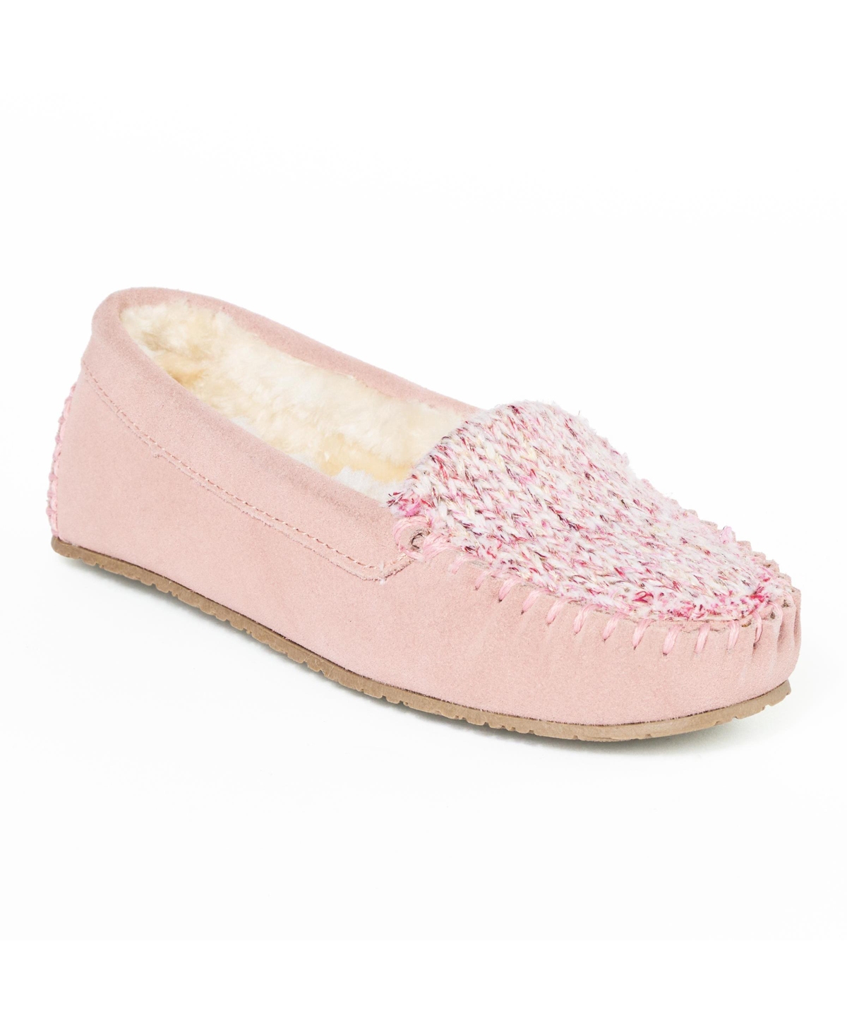 Click here for Minnetonka Womens Cosi Venetian Suede Sparkle Knit... prices