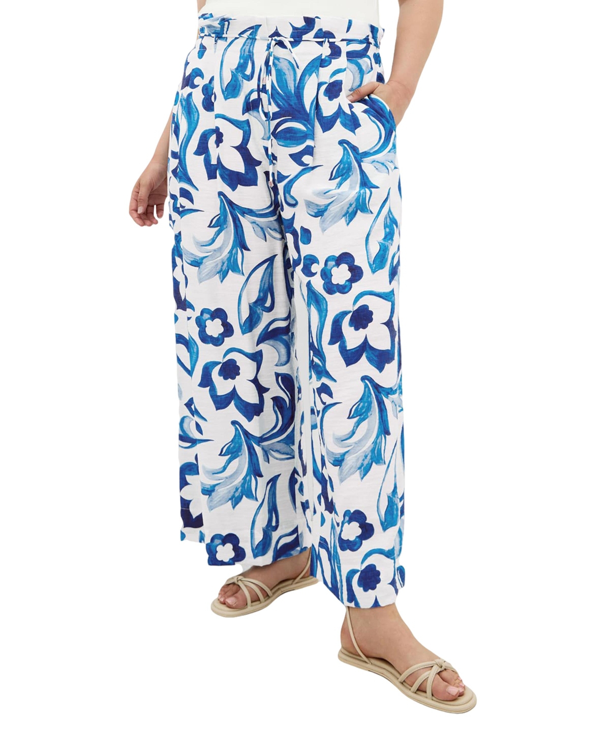 Click here for City Chic Plus Size Resort Print High-Rise Wide-Le... prices
