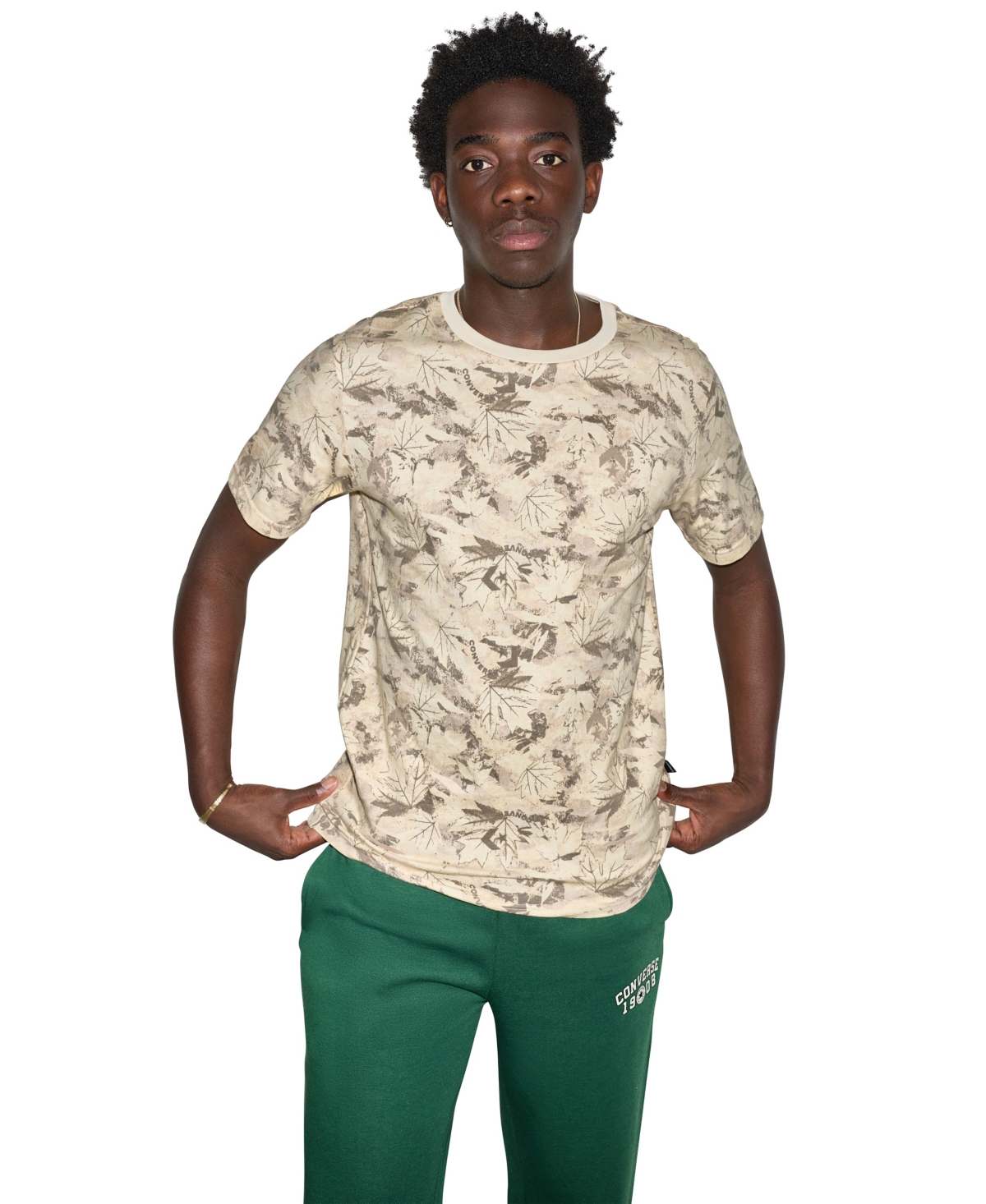 Click here for Converse Mens All-Over Print Camo Utilitarian T-Sh... prices