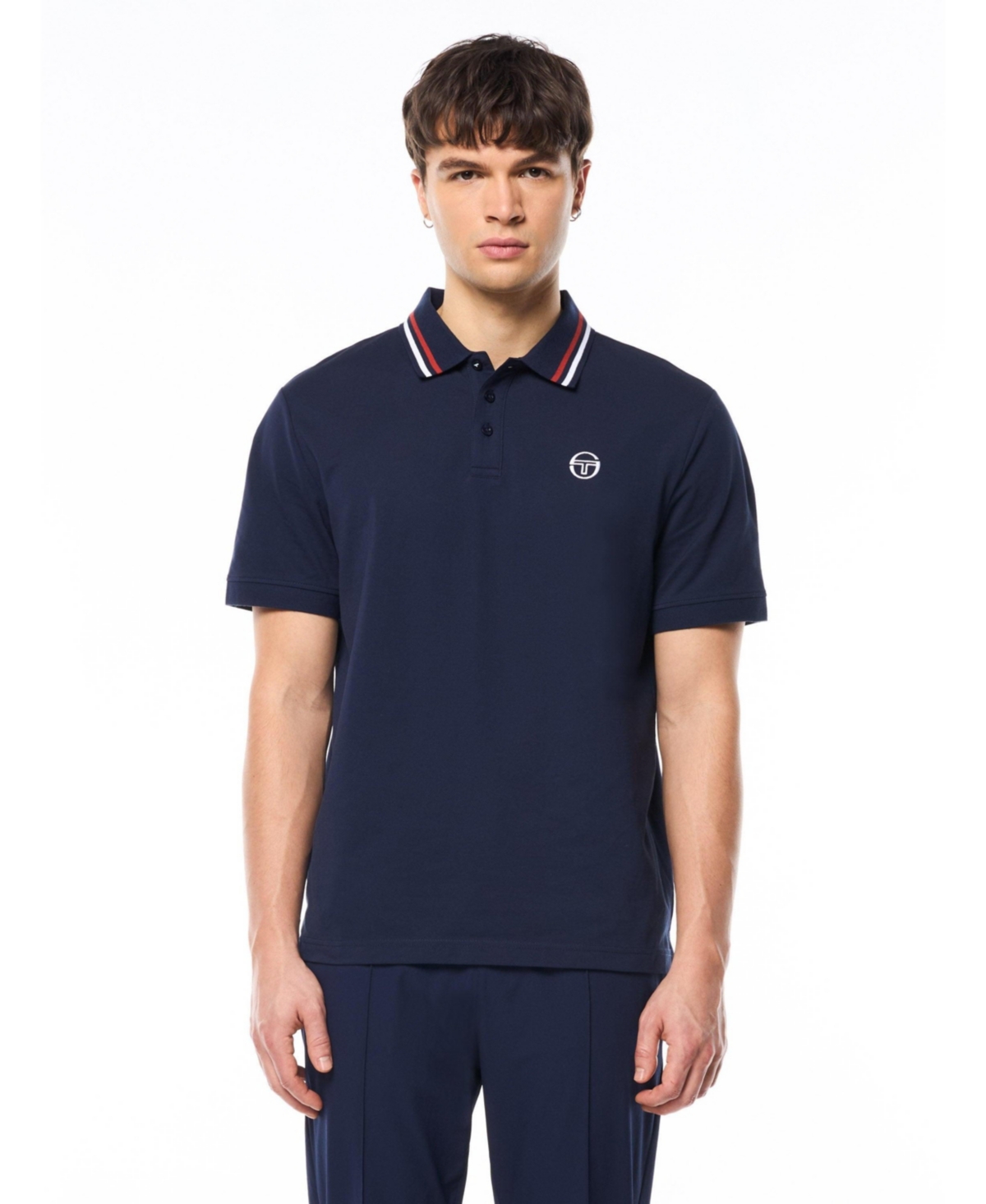 Click here for Sergio Tacchini Mens Ciro Pique Polo - Maritime bl... prices