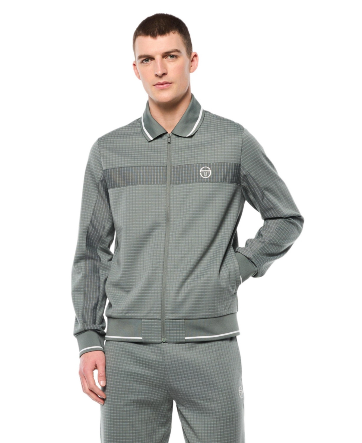 Click here for Sergio Tacchini Mens Rete Track Jacket - Agave gre... prices