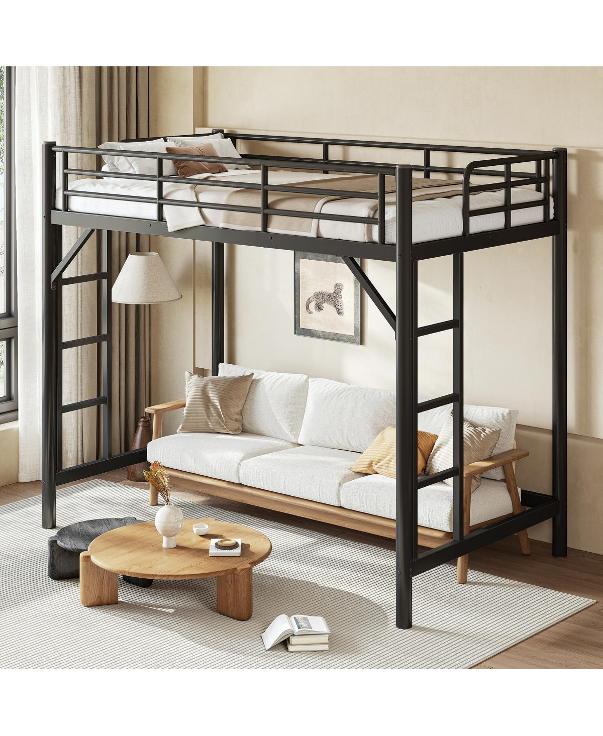 Click here for Streamdale Furniture Twin Xl Metal Loft Bed with L... prices