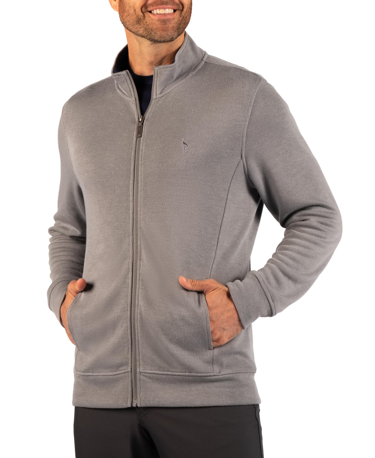 Click here for TailorByrd Mens French Rib Full Zip - Gray prices