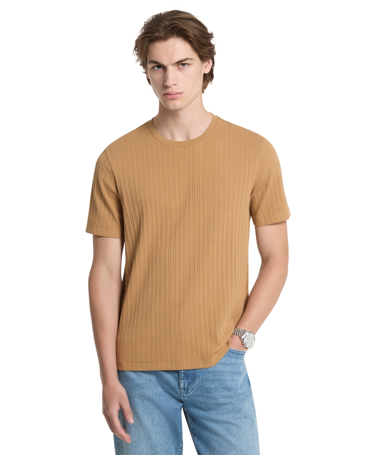 Click here for Michael Kors Mens Variegated-Rib Crewneck T-Shirt... prices
