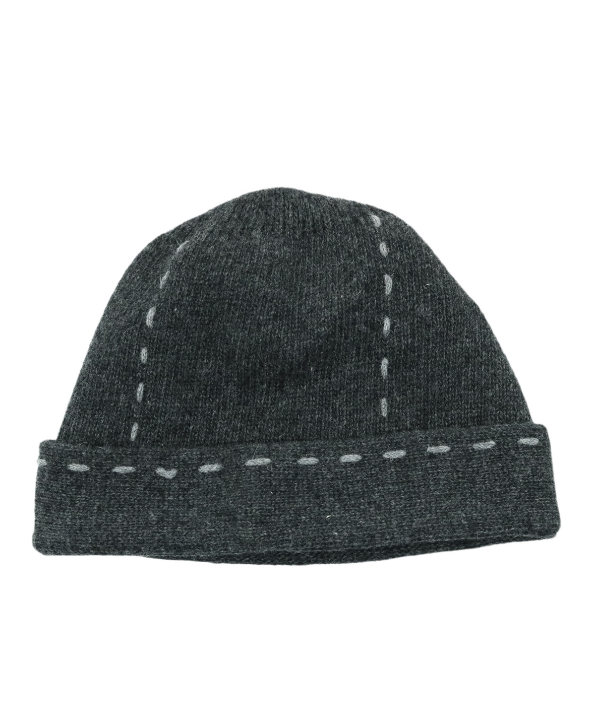 Click here for Portolano Stitched Wool Beanie Hat - Charcoal/Medi... prices