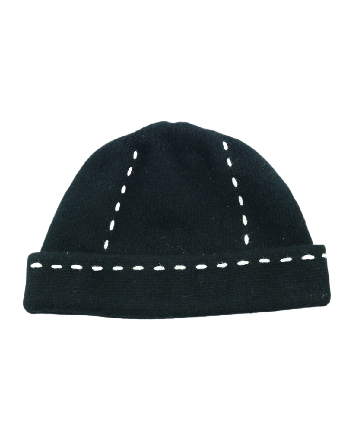Click here for Portolano Stitched Wool Beanie Hat - Black/White prices