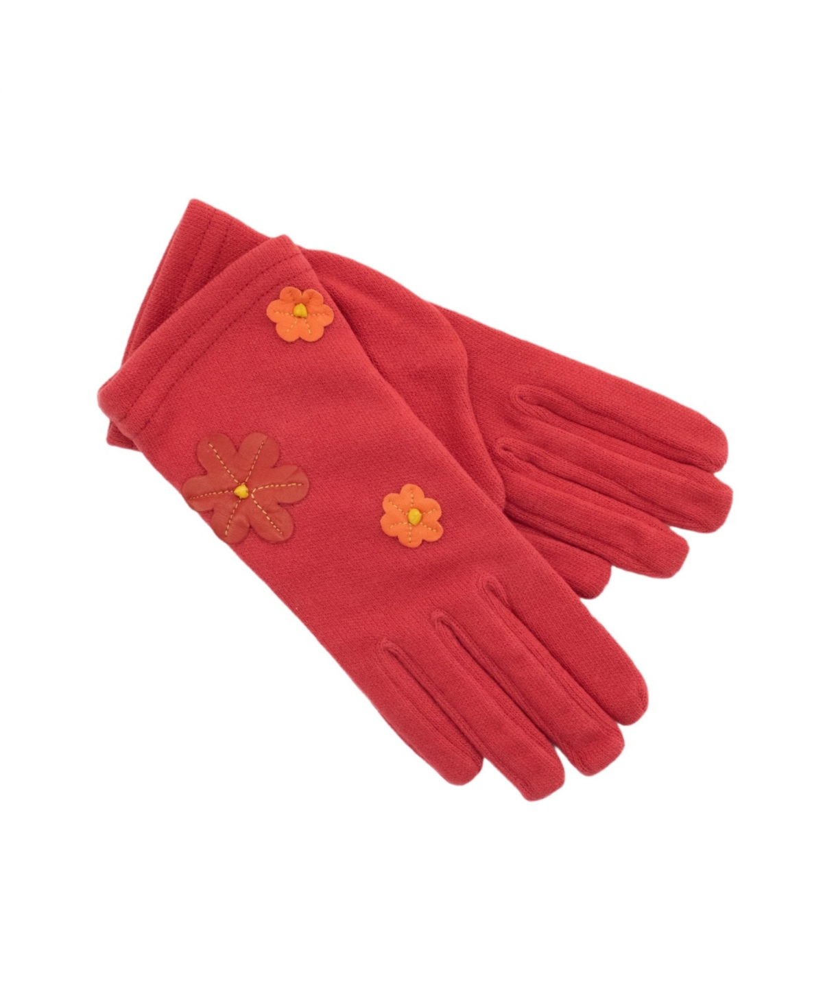 Click here for Portolano Microjersey Flowers Gloves - Red prices