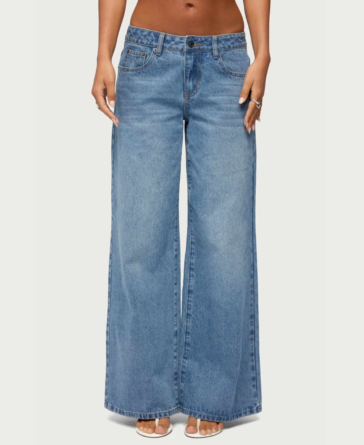Click here for Edikted Womens Uk Cutie Low Rise Baggy Jeans - Lig... prices