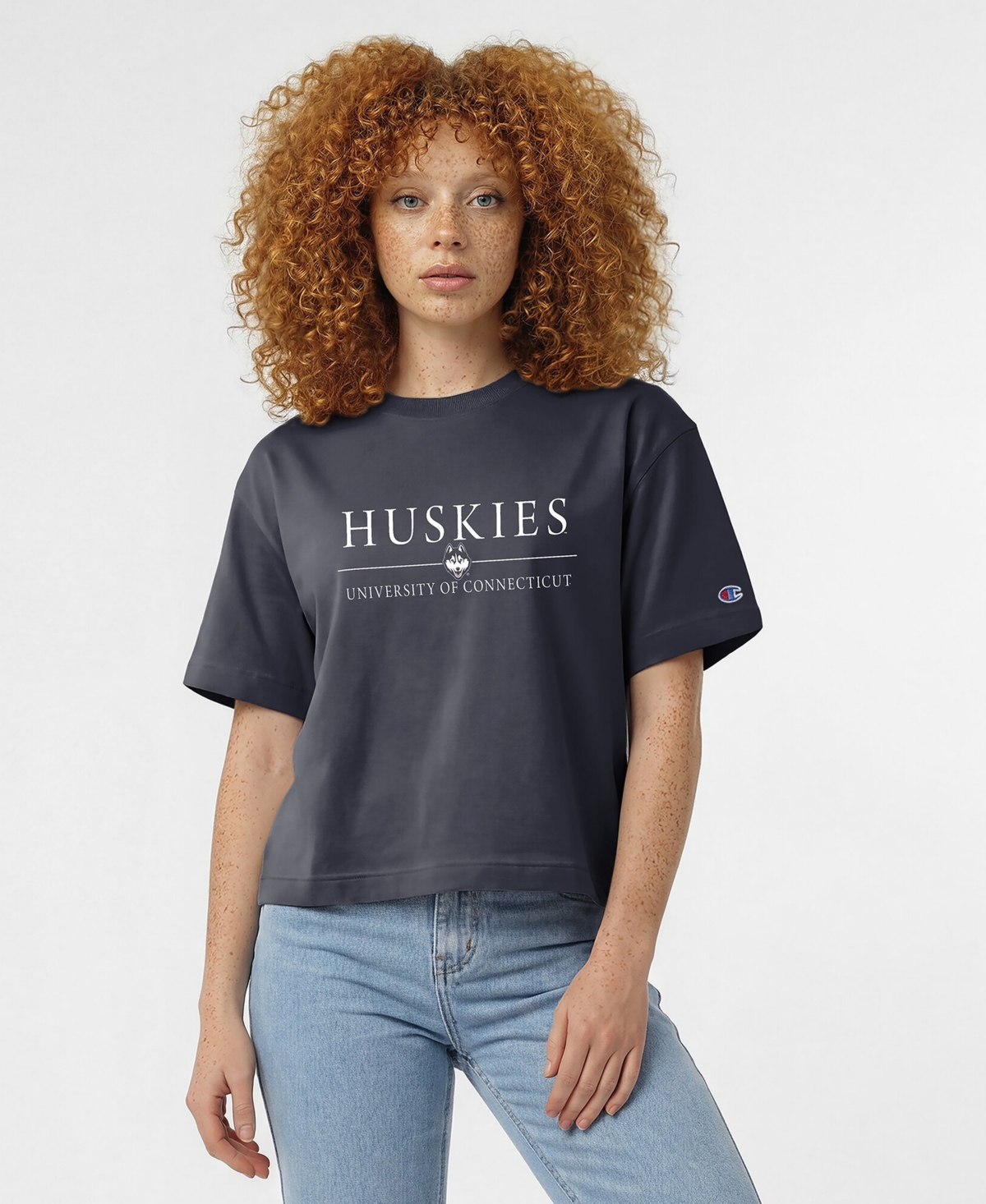 Click here for Champion Womens UConn Huskies Cropped Wordmark T-S... prices