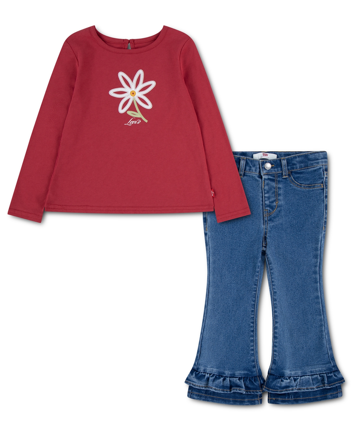 Click here for Levis Baby Girls Flower Bodysuit and Ruffle Jeans... prices
