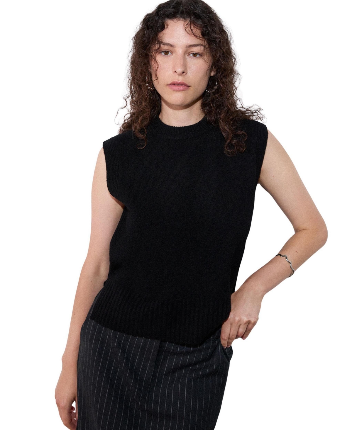 Click here for Whistles Womens Wool Sleeveless Tank - Black prices