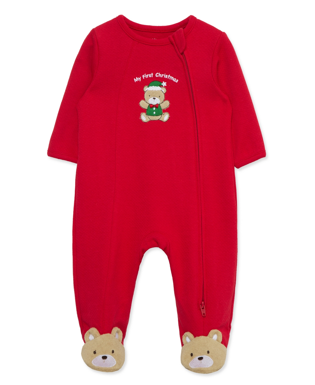 Click here for Little Me Baby Boys Holiday Bear Graphic Footed Co... prices