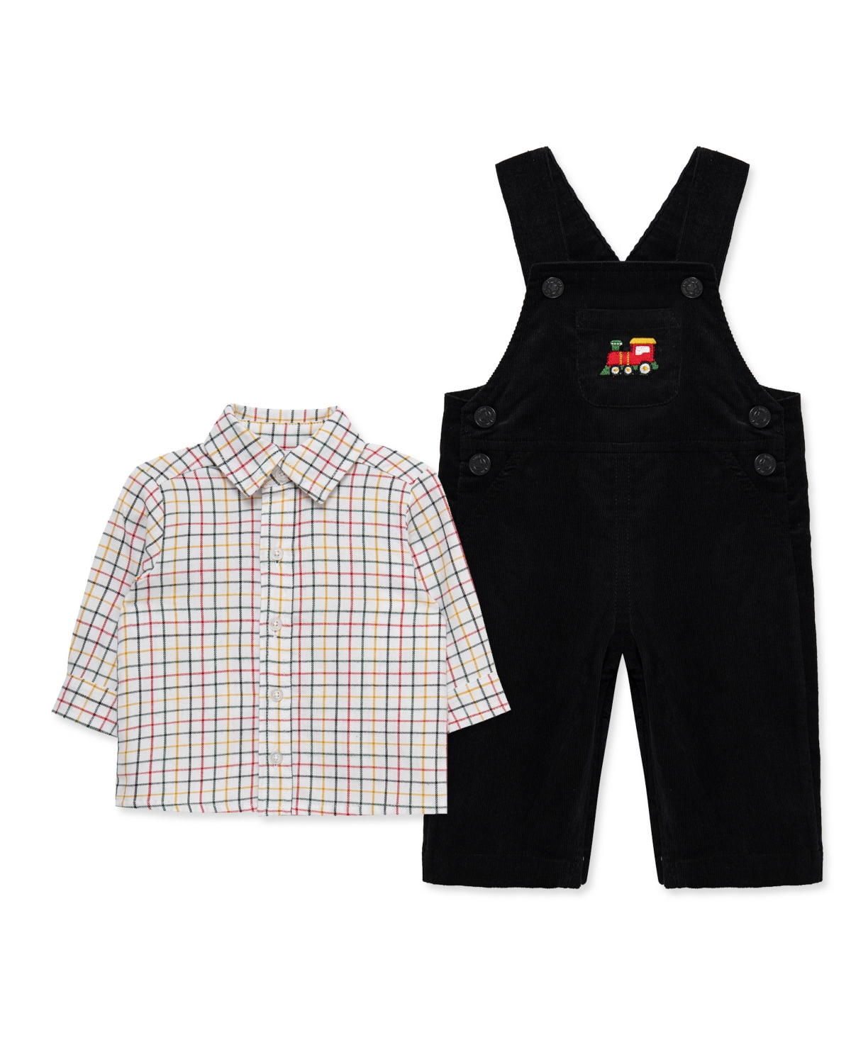 Click here for Little Me Baby Boys Train Embroidered Overalls and... prices