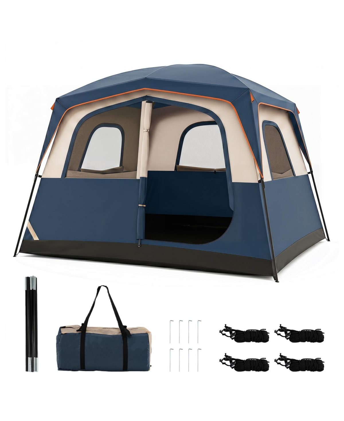 Click here for Gymax 6-Person Camping Tent with Top Rainfly Mesh... prices