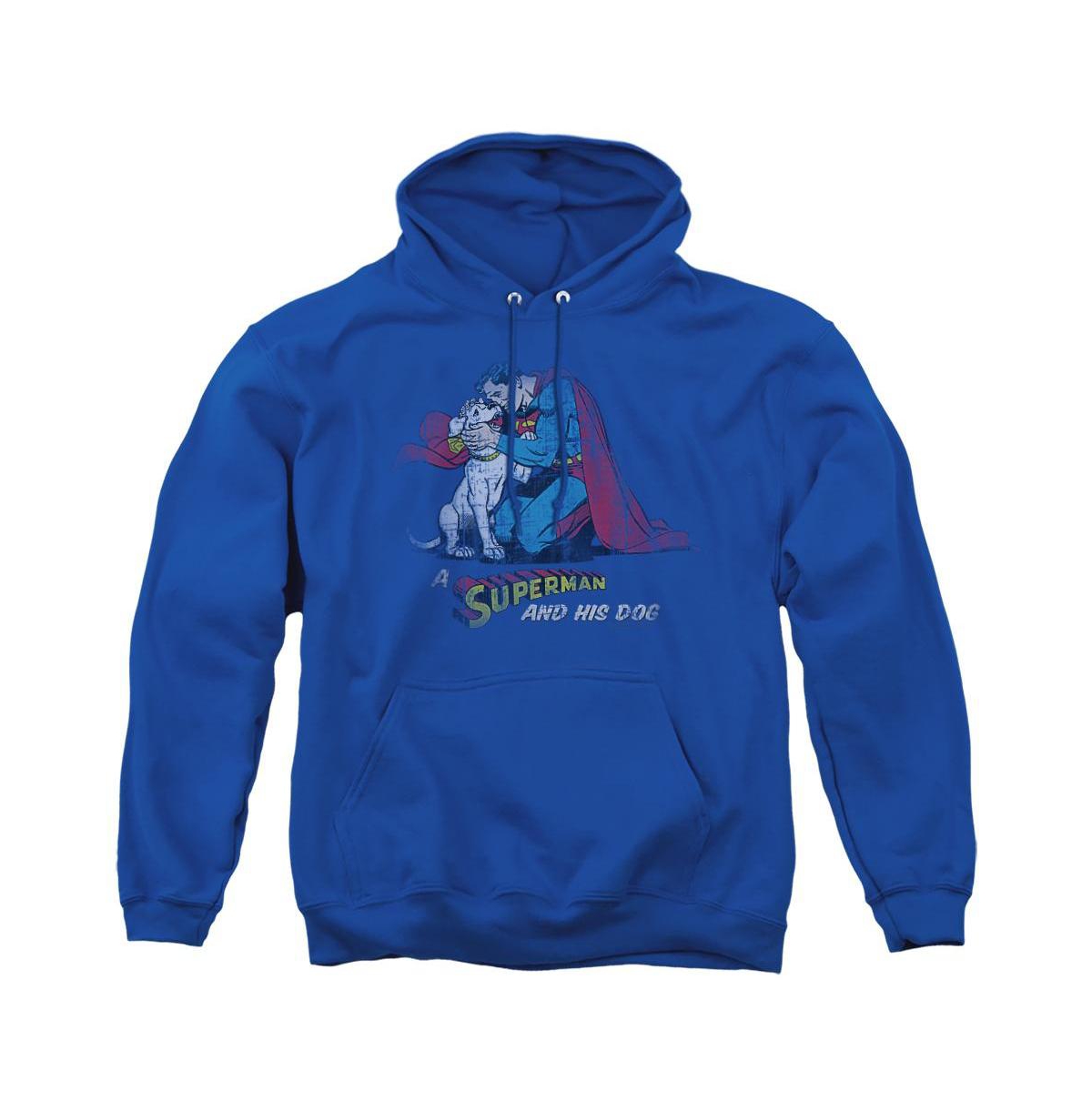 Click here for Superman Mens His Dog Pull-Over Hoodie - Royal prices