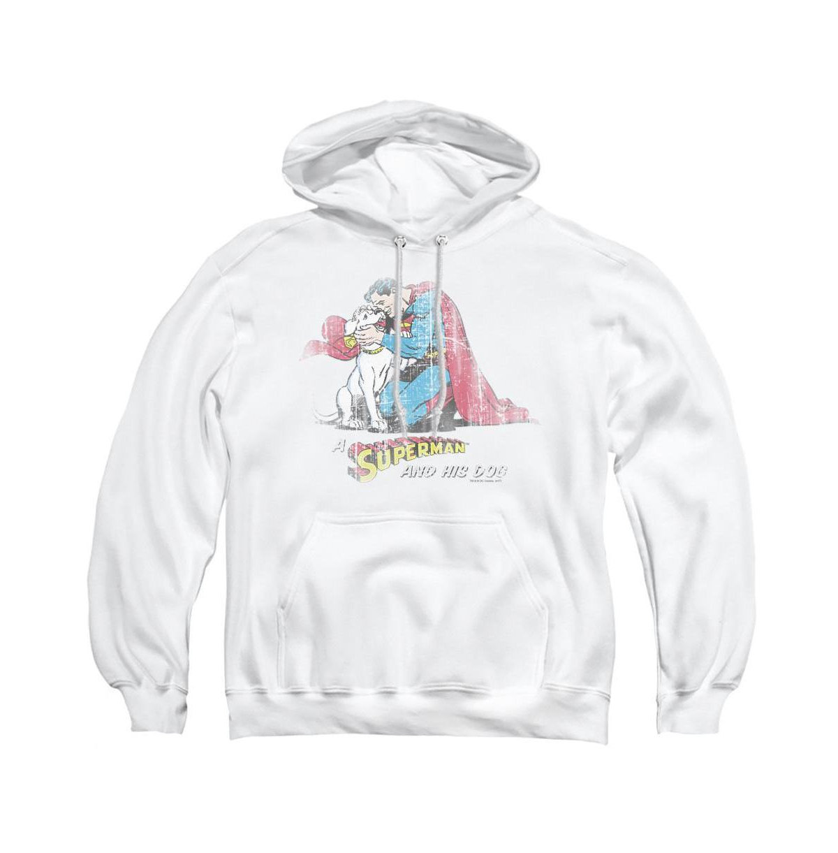 Click here for Superman Mens His Dog Pull-Over Hoodie - White prices