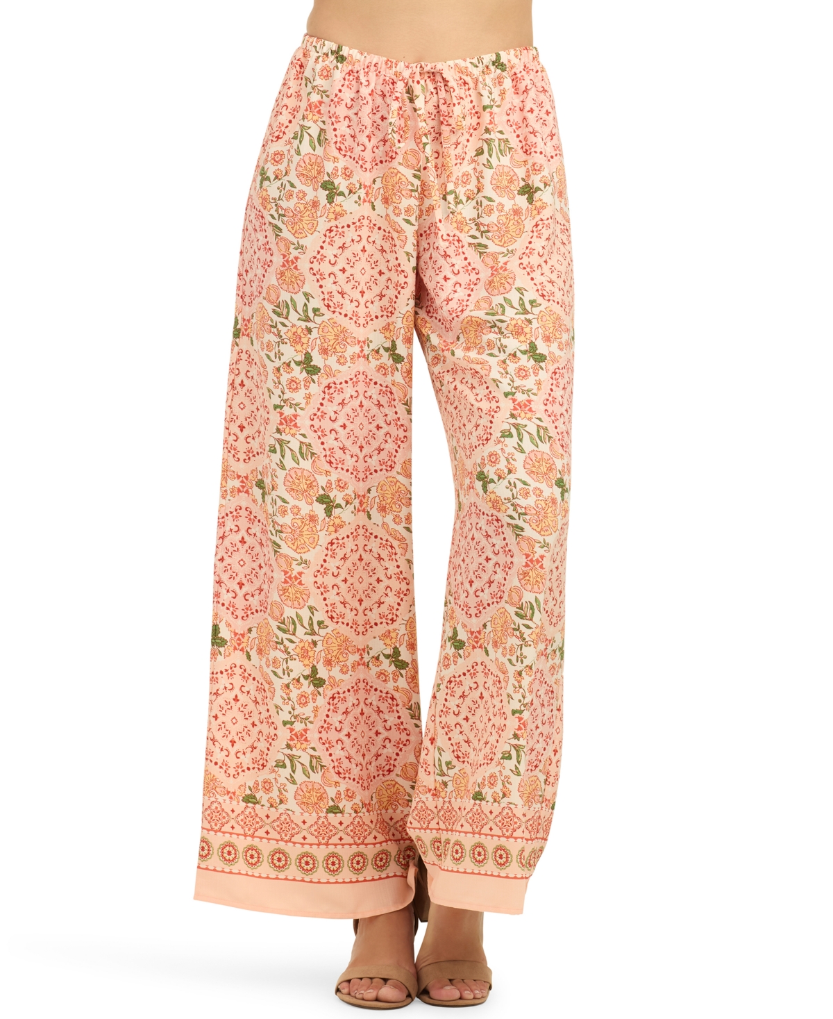 Click here for Bcx Juniors Wide-Leg Pull-On Pants - Peach Medalli... prices