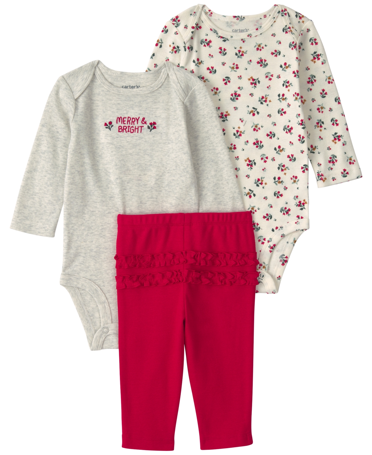 Click here for Carters Baby Girls Floral Long-Sleeve Bodysuits an... prices