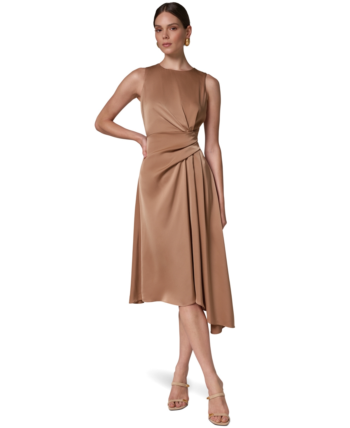 Click here for Donna Karan New York Womens Satin Draped-Waist Asy... prices