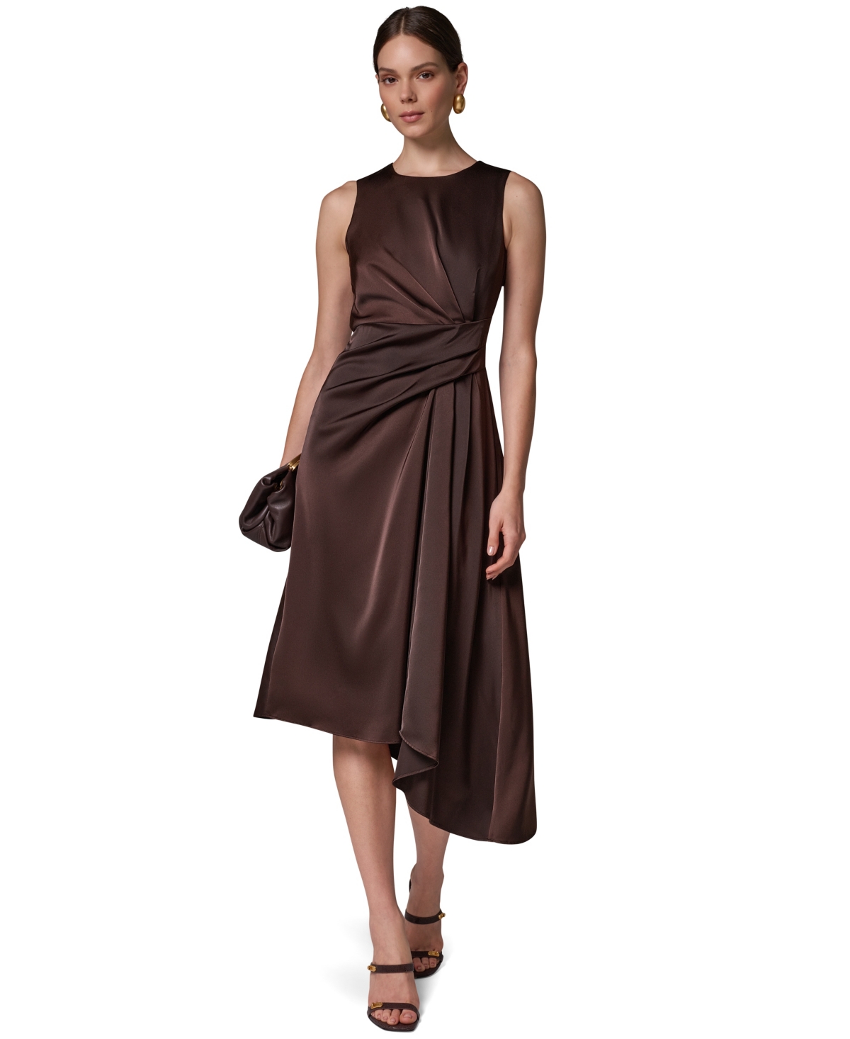 Click here for Donna Karan New York Womens Satin Draped-Waist Asy... prices