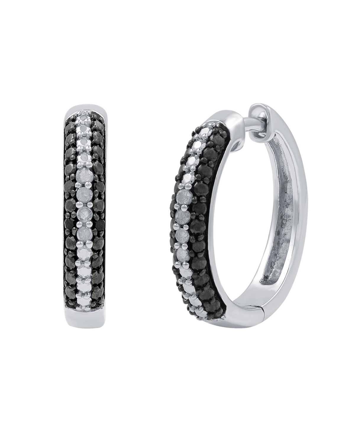 Click here for Black & White Diamond Hoop Earrings (1/6 ct. t.w.)... prices