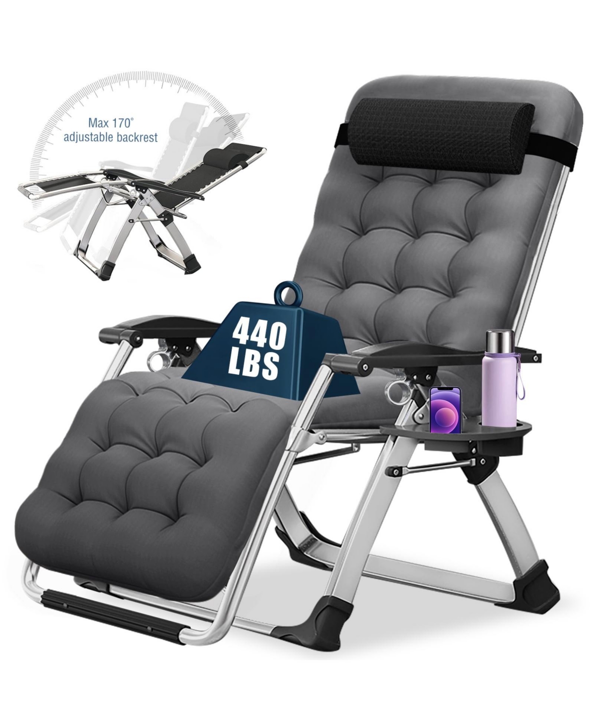 Click here for Aboron Outdoor Padded Zero Gravity Lounger  Reclin... prices