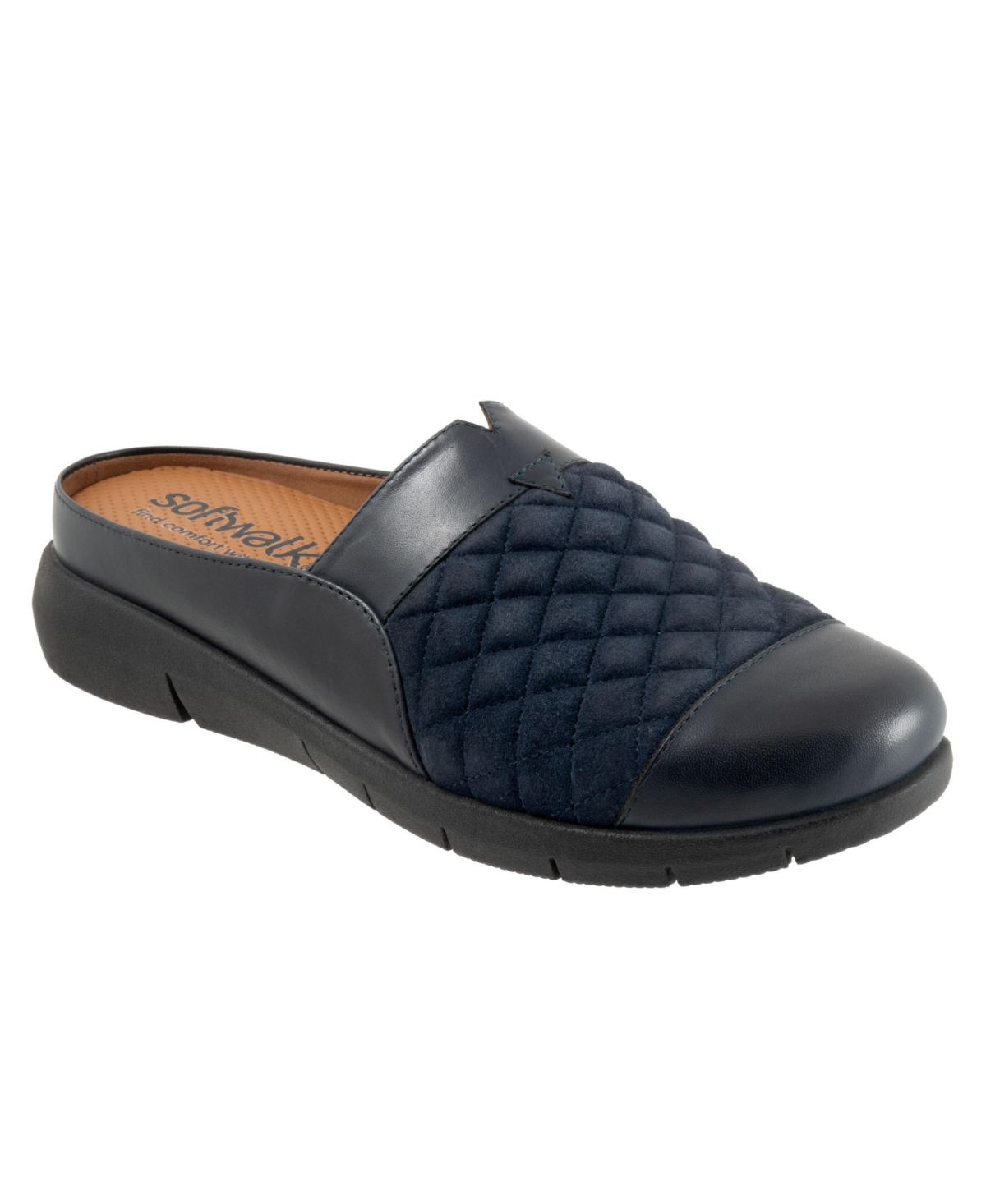 Click here for Softwalk Womens San Marcos Quilted Clog - Navy sue... prices