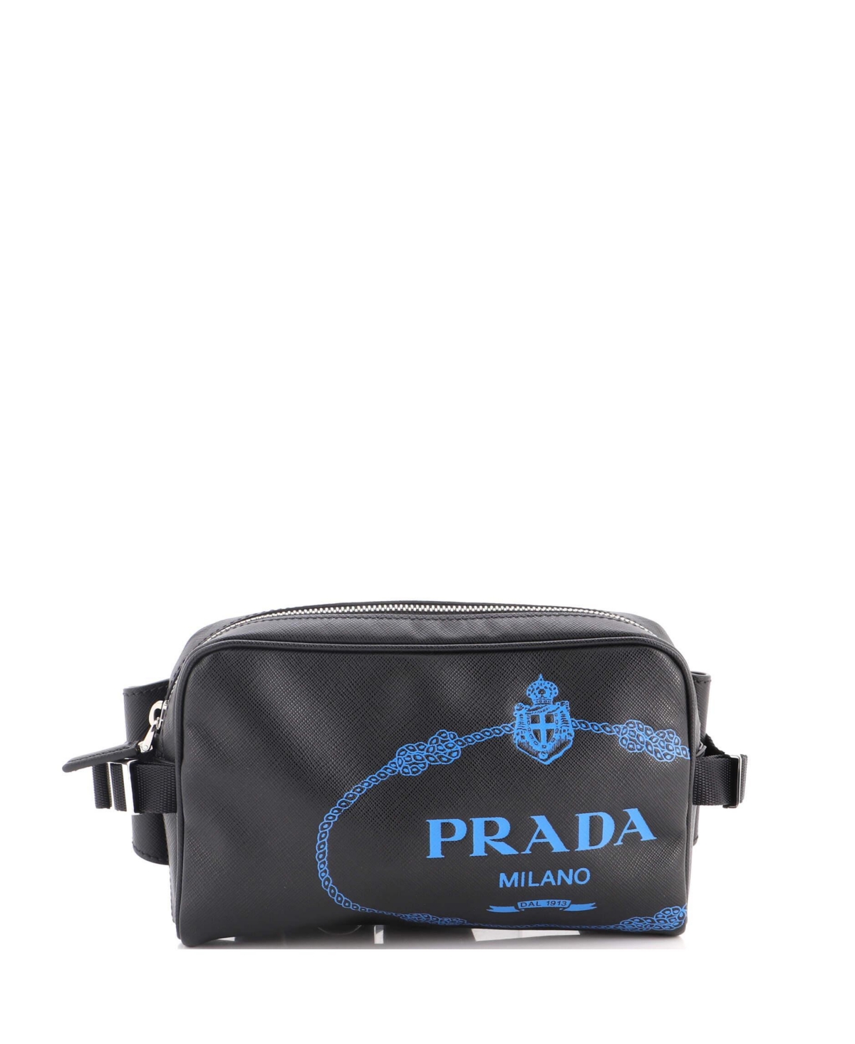 Click here for Pre-Owned Prada Logo Waist Bag Printed Saffiano Le... prices