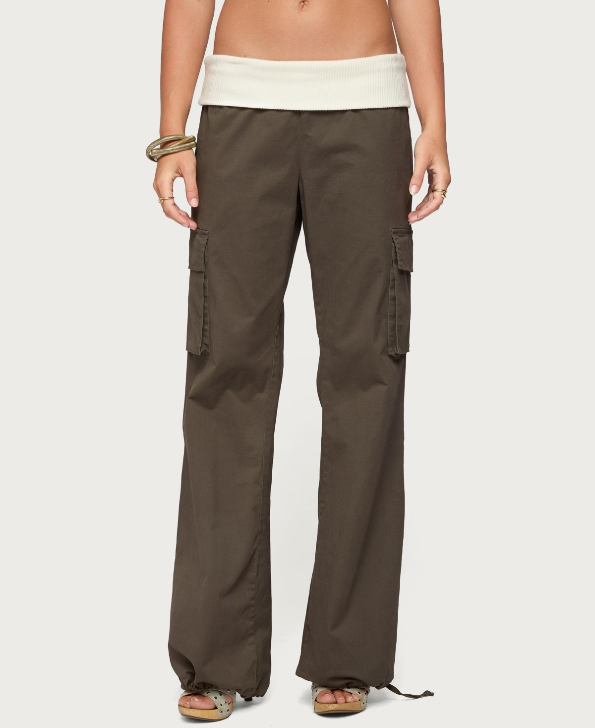Click here for Edikted Womens Jolee Contrast Ribbed Foldover Carg... prices