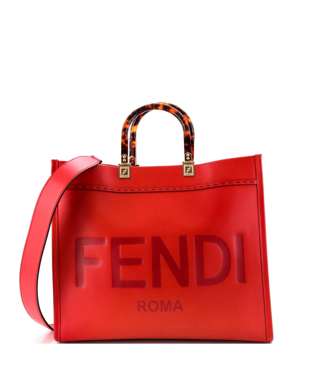 Click here for Pre-Owned Fendi Medium Sunshine Shopper Tote Leath... prices
