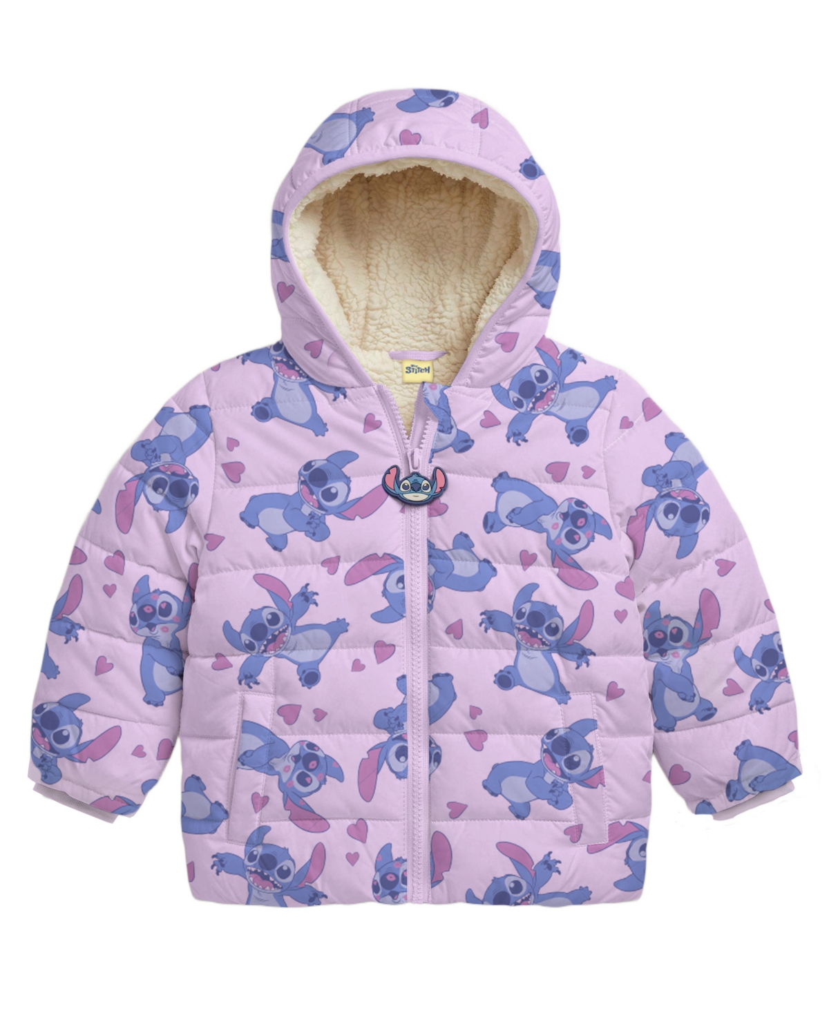 Click here for Lilo & Stitch Girls 4-6X Hooded Puffer Jacket - Pu... prices
