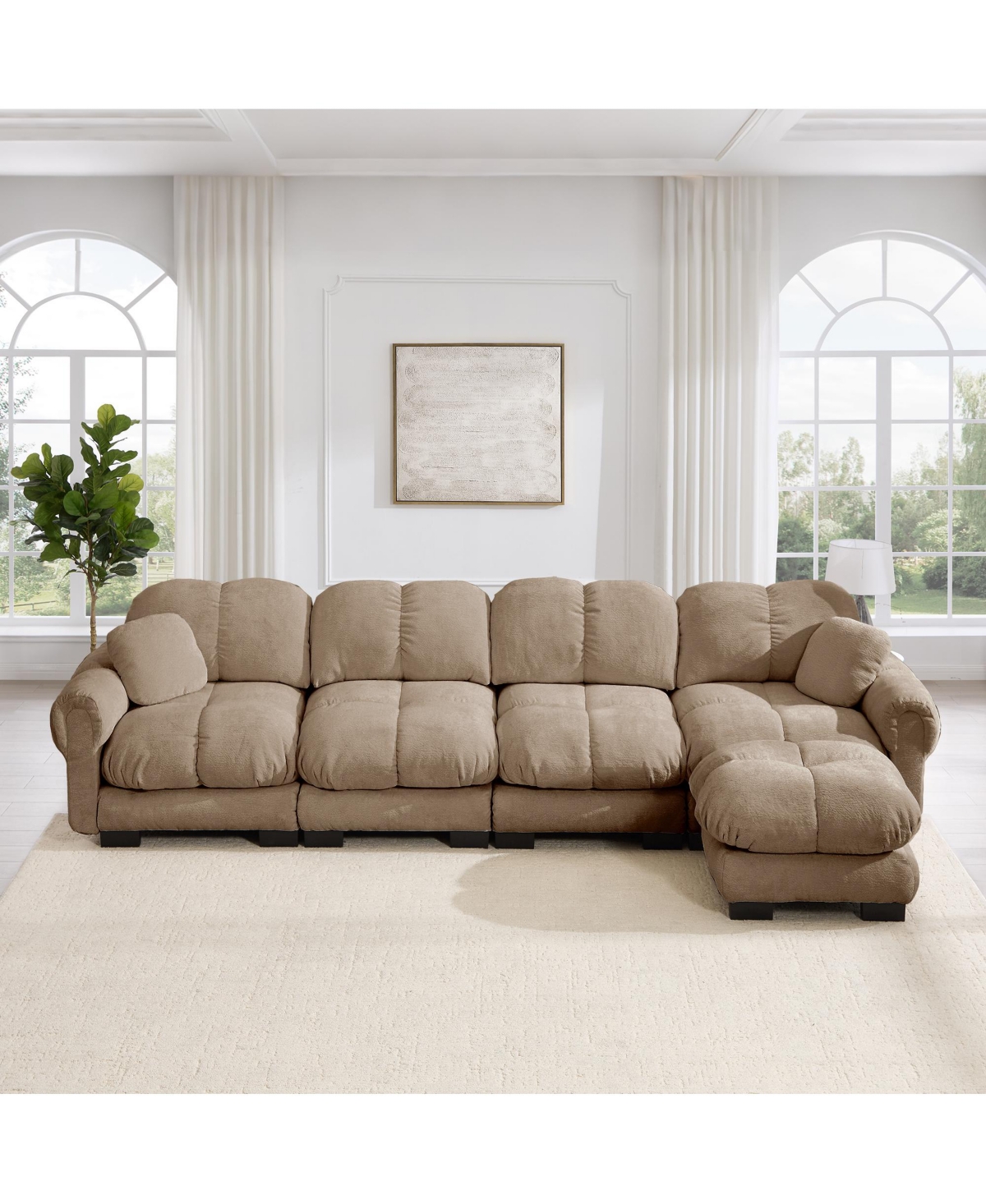 Click here for Boyel Living Oversize Chenille L-Shaped Sofa Deep... prices