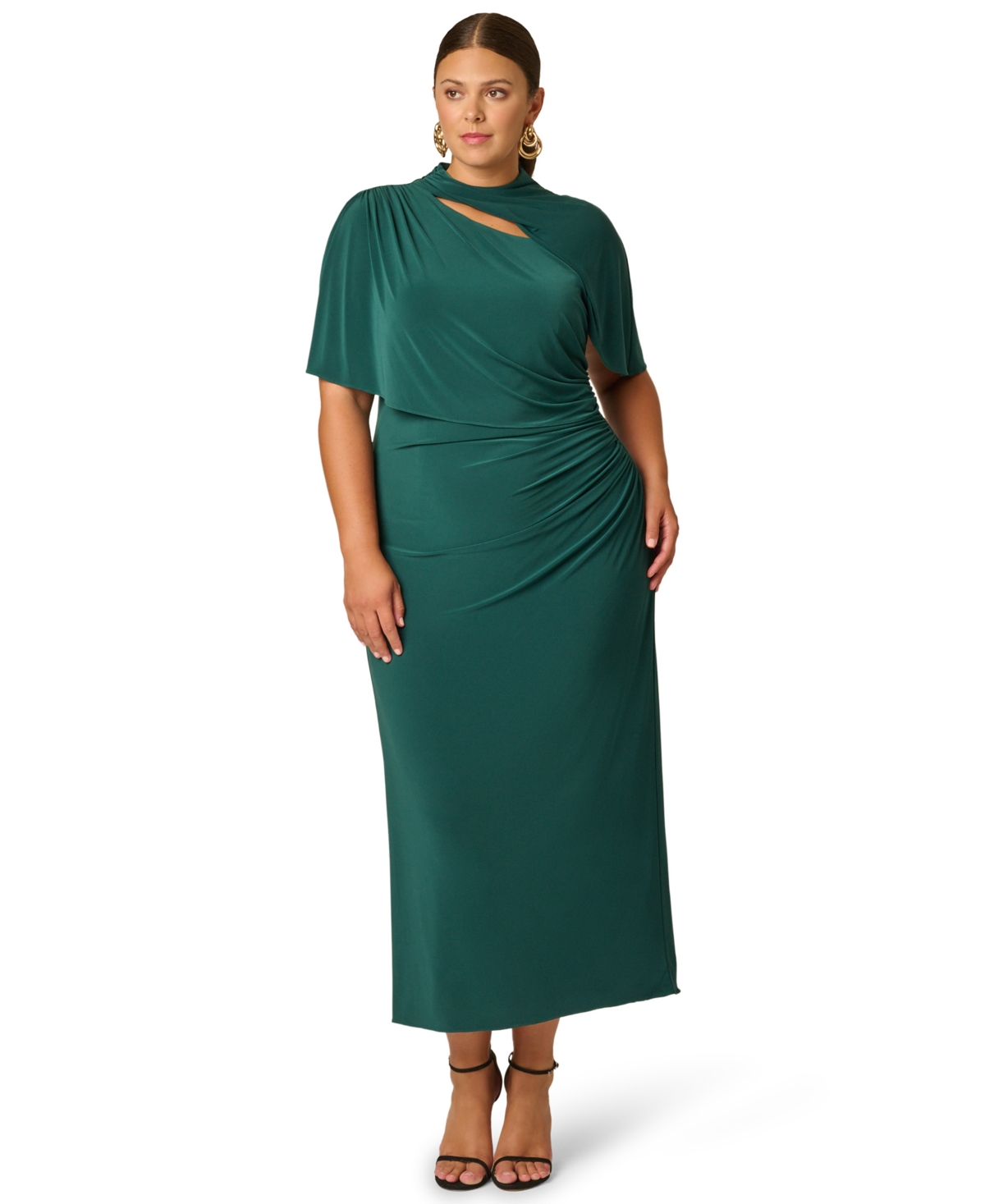 Click here for Adrianna Plus Size Matte Jersey Short-Sleeve Cutou... prices