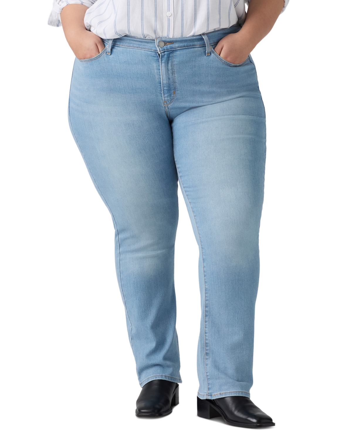 Click here for Levis Trendy Plus Size Classic Straight Leg Jeans... prices