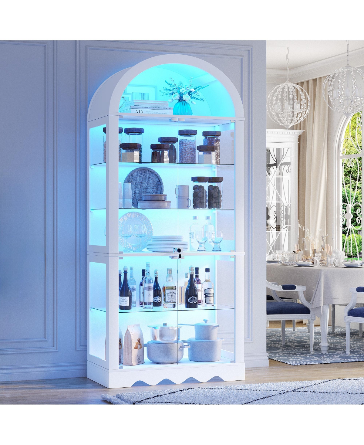 Click here for Vlsrka 6-Tier Glass Display Cabinet With Rgb Senso... prices
