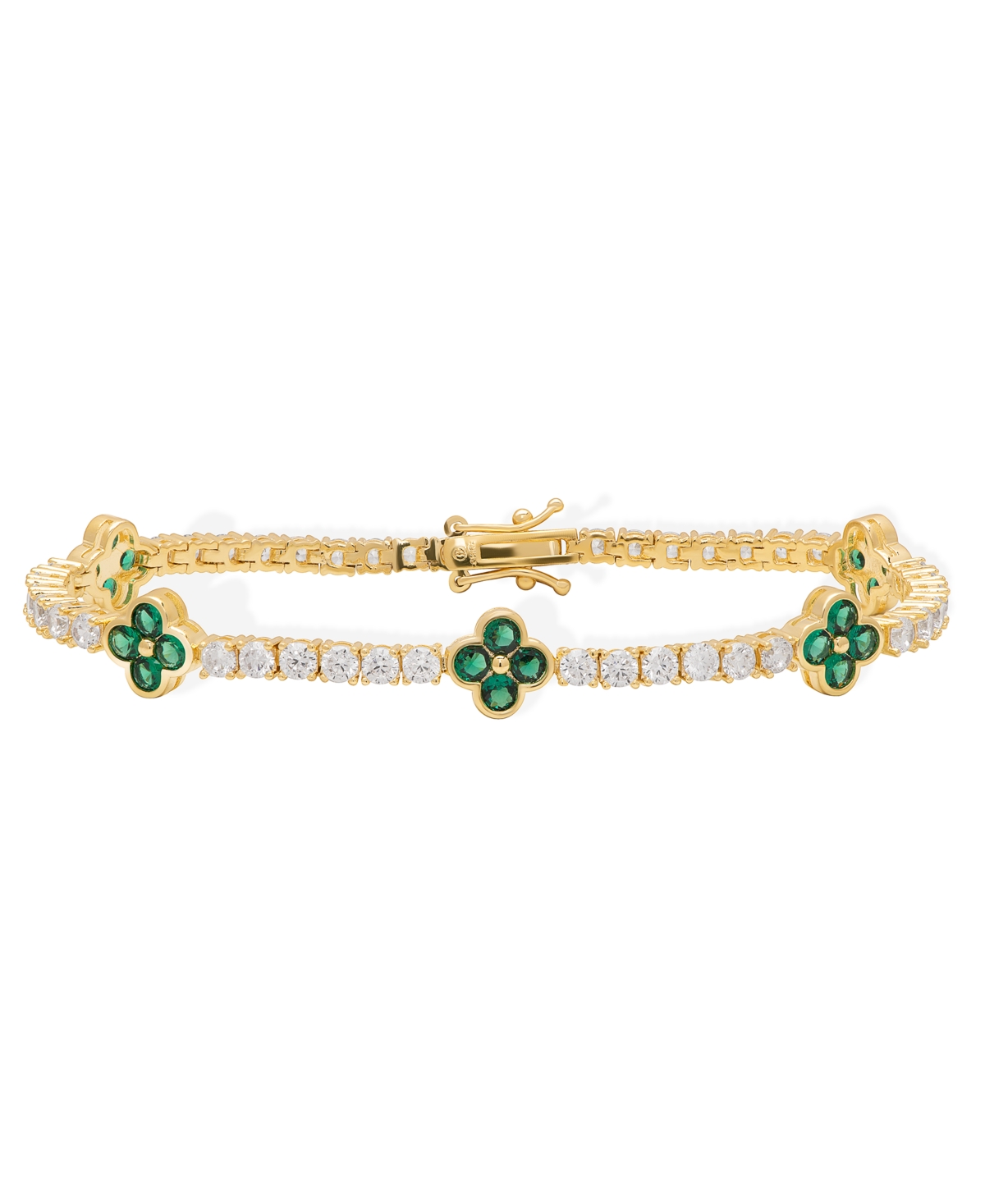 Click here for Macys Simulated Emerald and Cubic Zirconia Clover... prices
