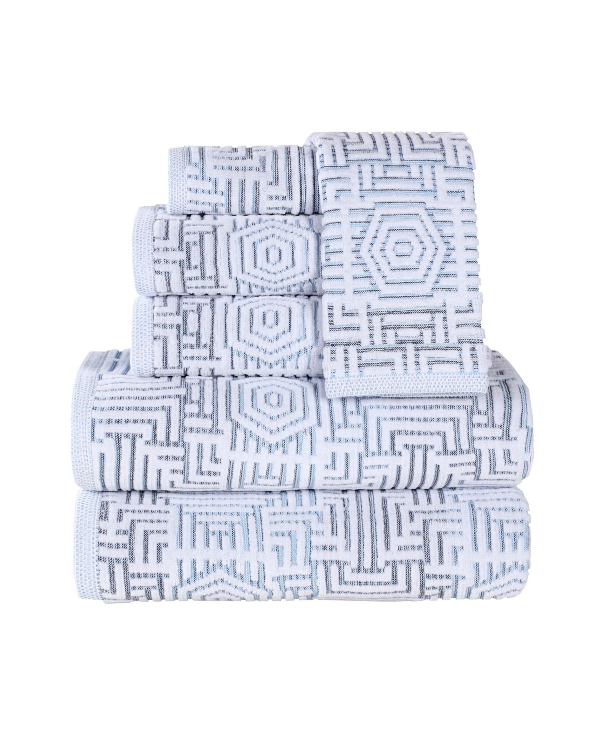 Click here for Superior Jasper Cotton 6-Piece Towel Set - Blue prices